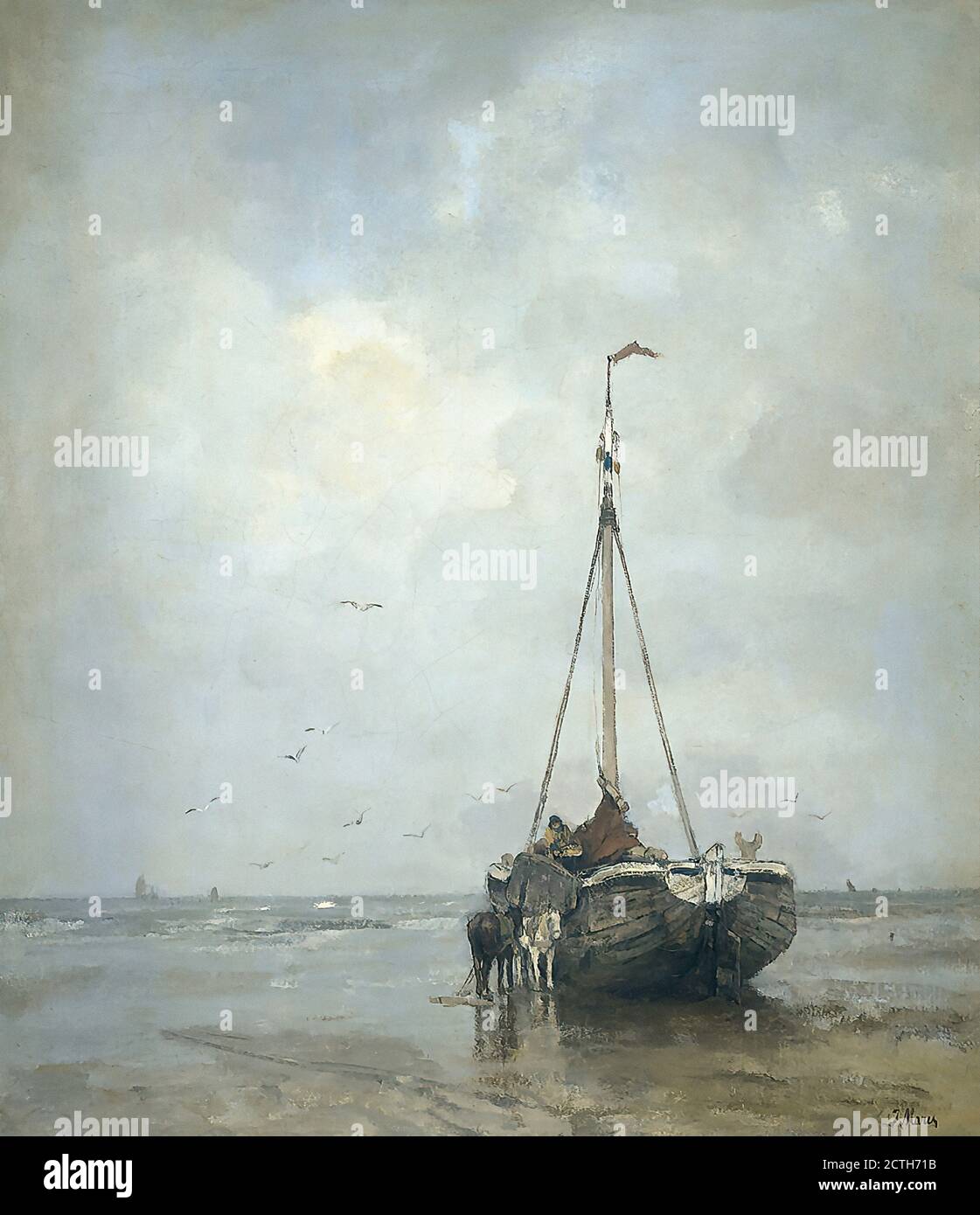 Maris Jacob - Bomschuit Op Het Scheveningse Strand 2 - Dutch School - 19th Century Stock Photo ...