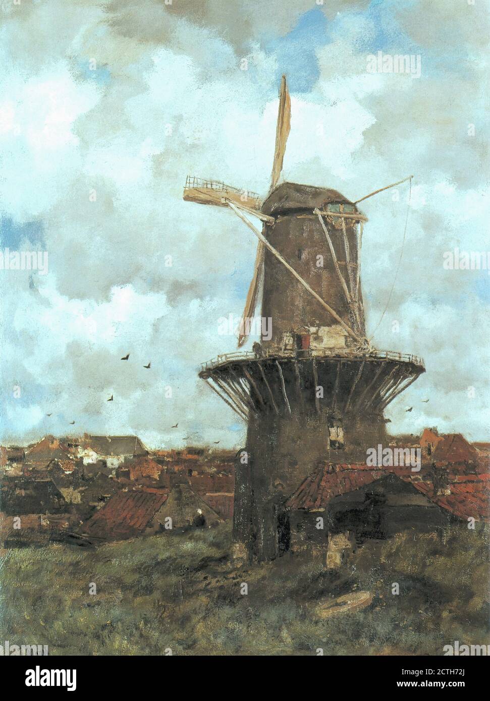 Maris Jacob - De Stenen Molen - Dutch School - 19th Century Stock Photo ...