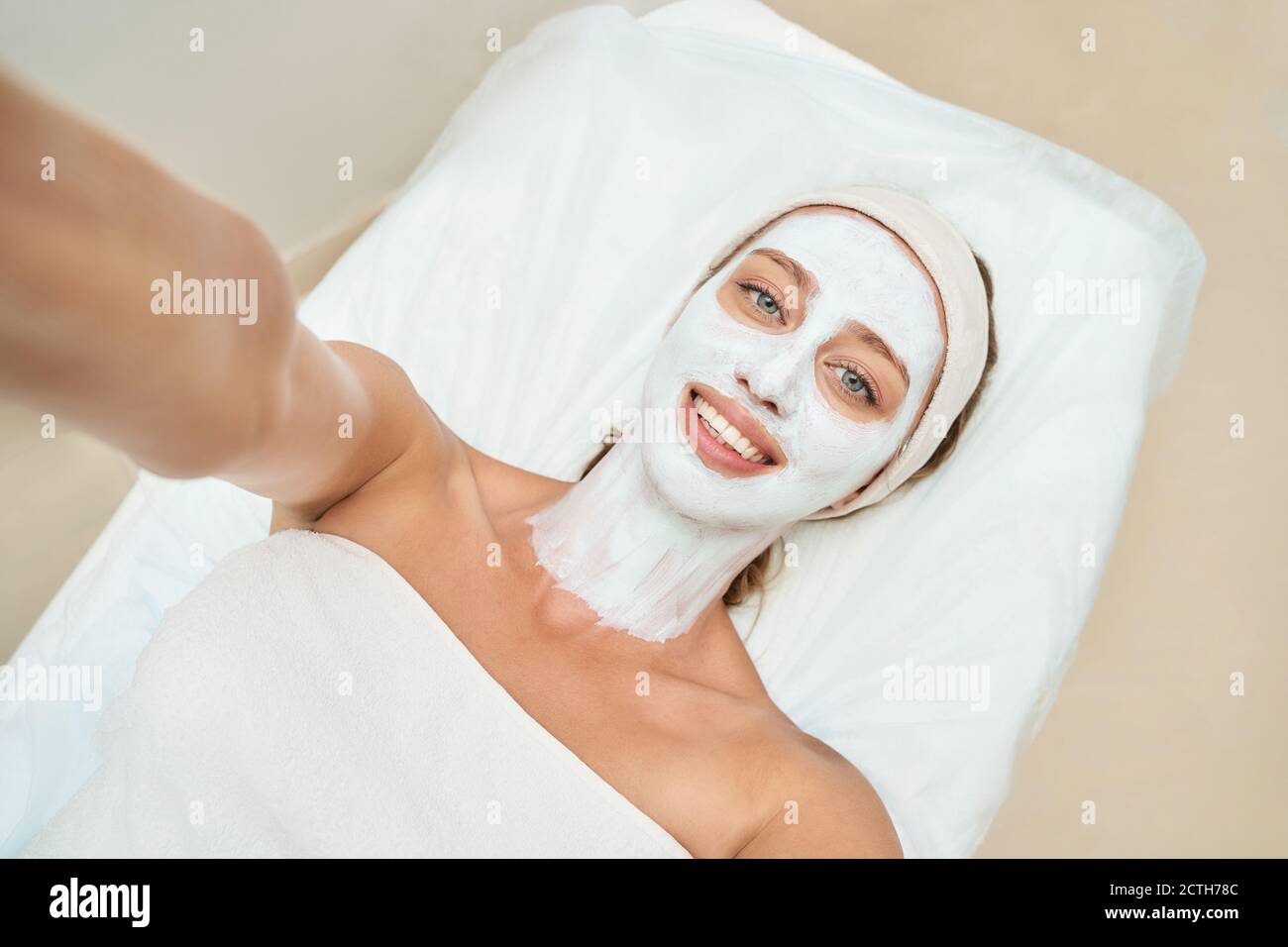 Portrait of moisturizing mask on white background for medical design ...