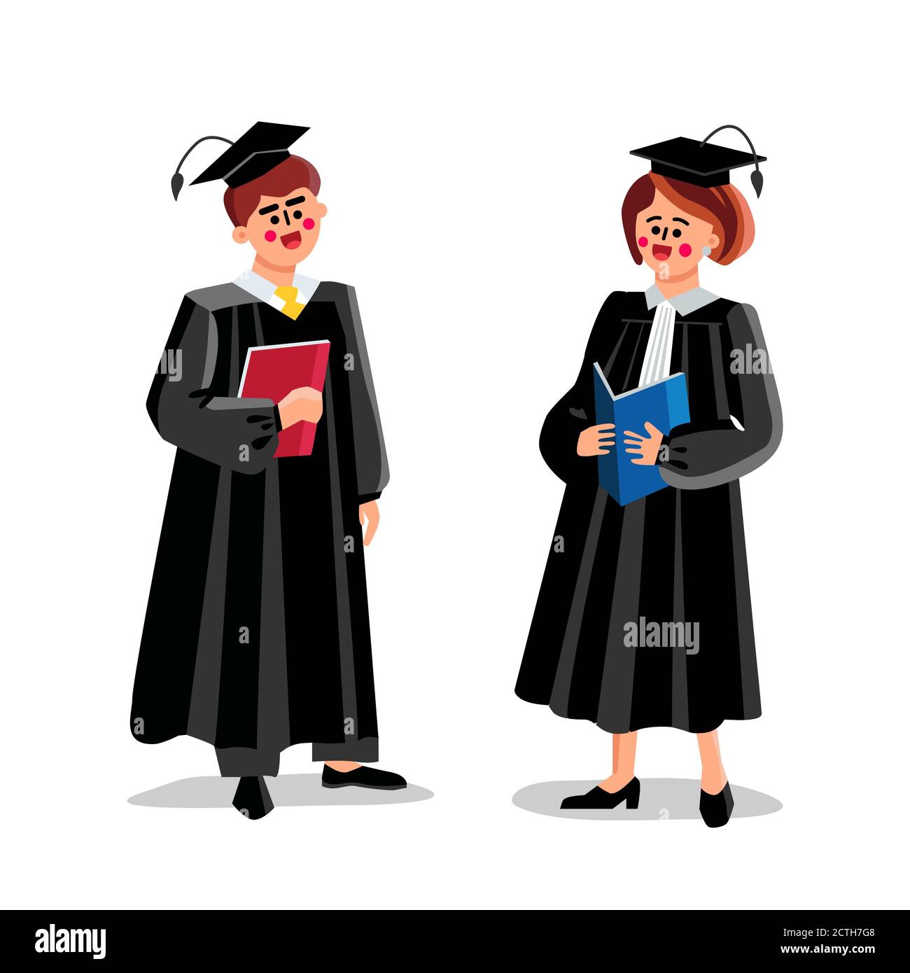 Judges Man And Woman Couple Court Workers Vector Stock Vector Image ...