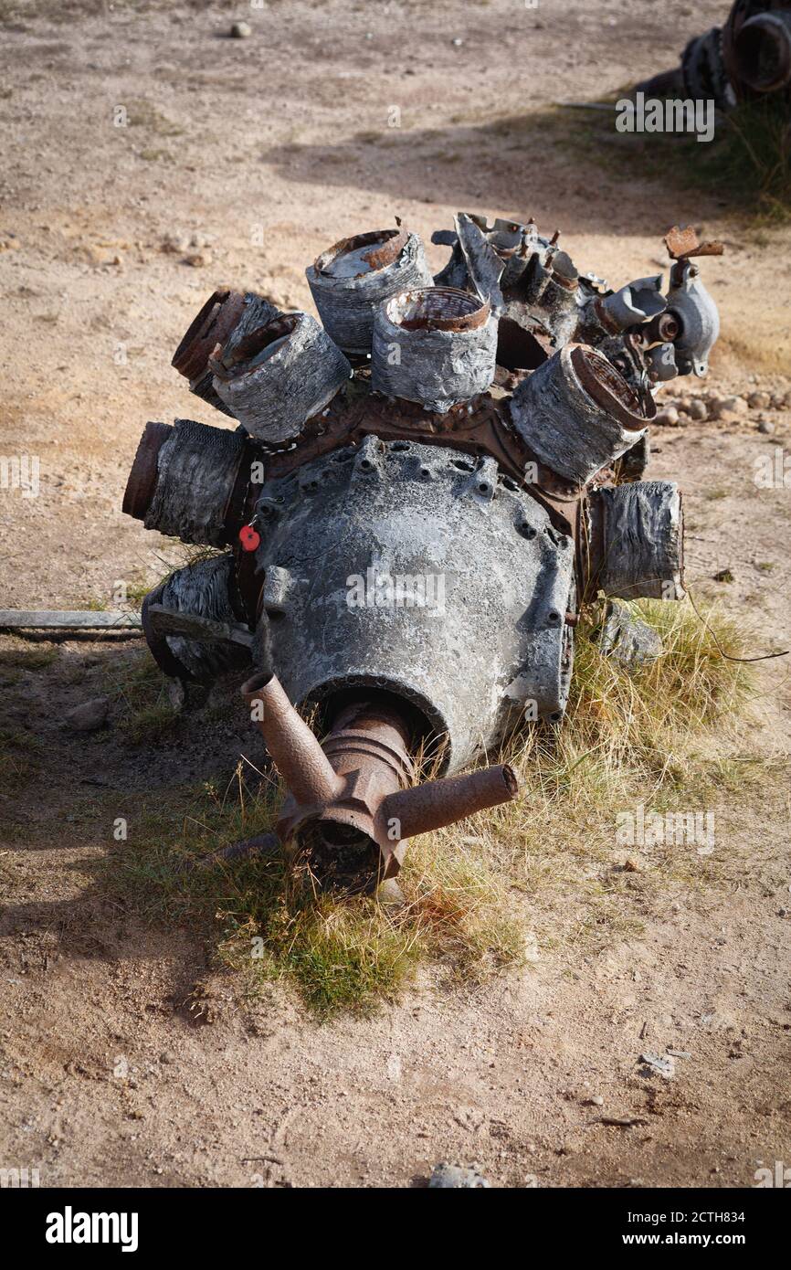 B-29 `Over Exposed` crash site, Glossop, England. The wreckage of the B ...