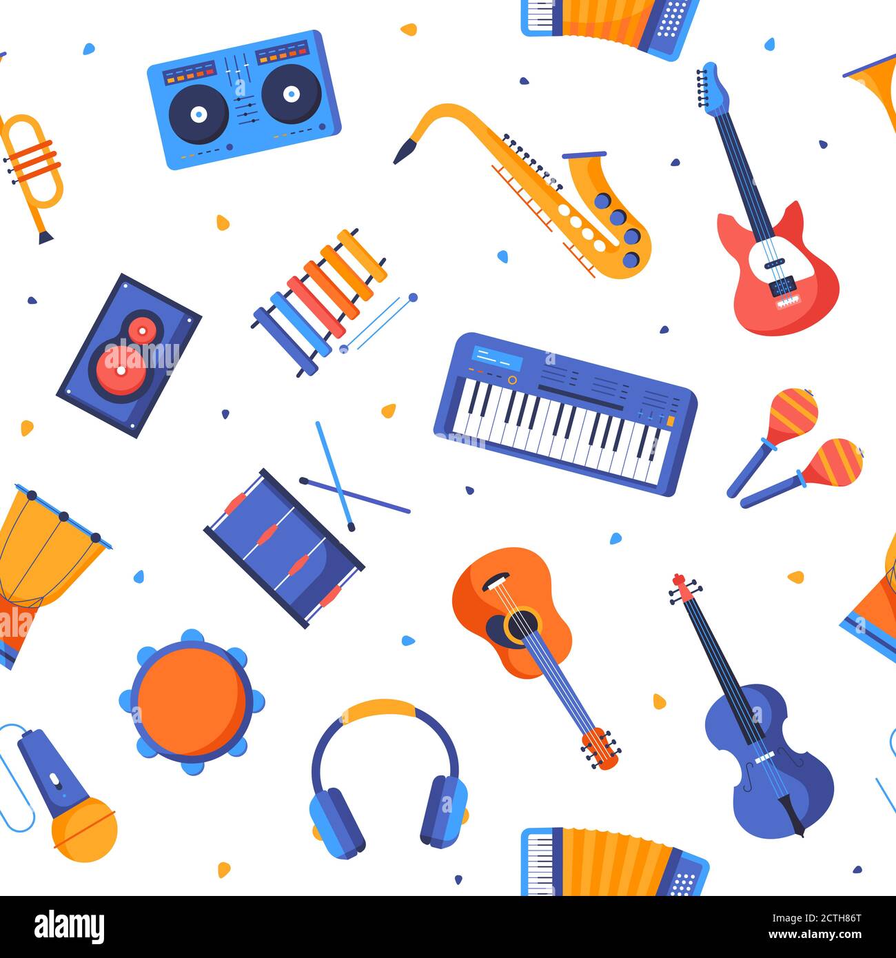 Music genres - colorful flat design style pattern Stock Vector Image ...