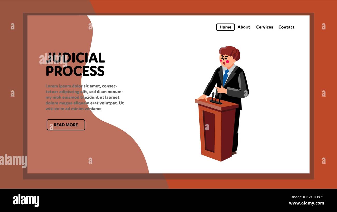Judicial Process Attorney Giving Speech Vector Illustration Stock ...
