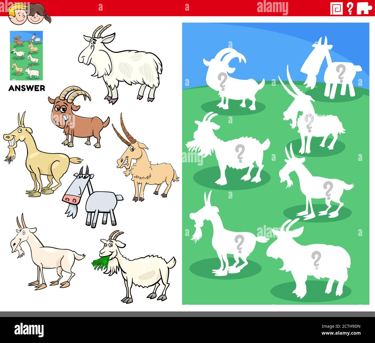 Cartoon Illustration of Match Objects and the Right Shape or Silhouette ...