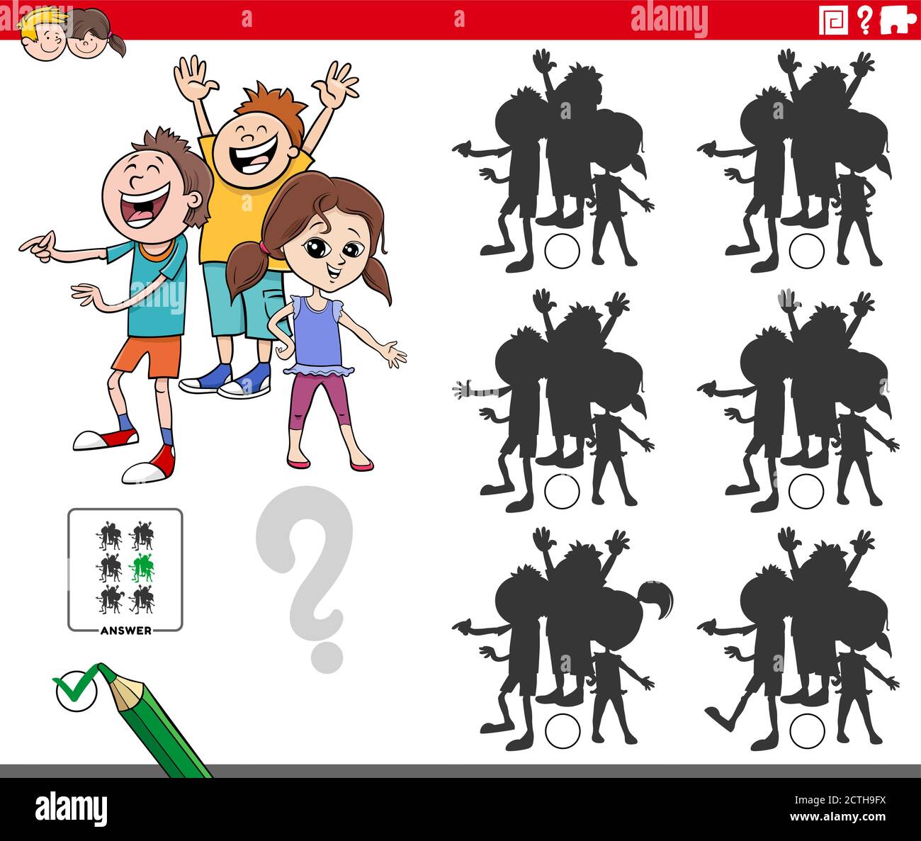 Cartoon Illustration of Finding the Shadow without Differences ...