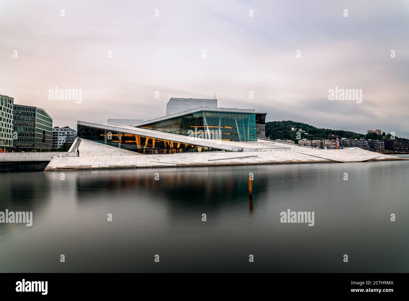 Oslo, Norway - August 10, 2019: Exterior view of Opera house in Oslo ...