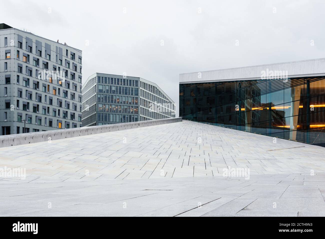 Oslo, Norway - August 10, 2019: Exterior view of Opera house in Oslo ...