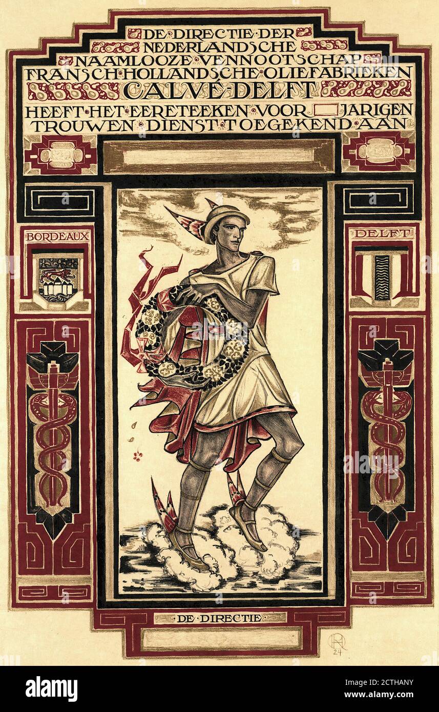 Roland Holst Richard - Ereteken Voor Trouwe Dienst Calvé Delft - Dutch ...