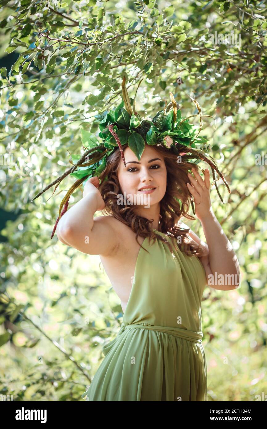 Beautiful pagan woman spring hi-res stock photography and images - Alamy