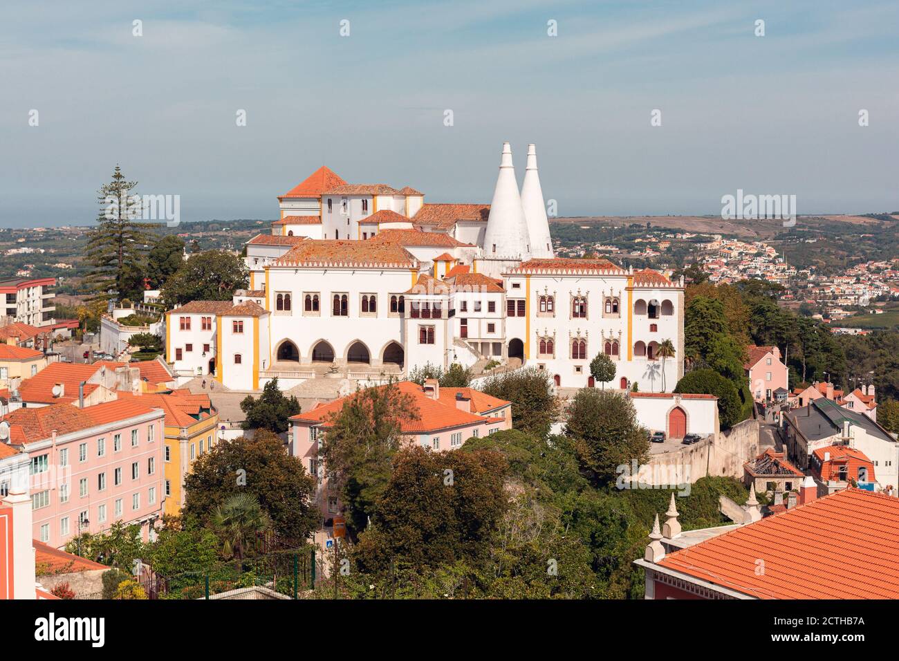 Sintra, Portugal - September 11, 2020: Aerial view of the National ...