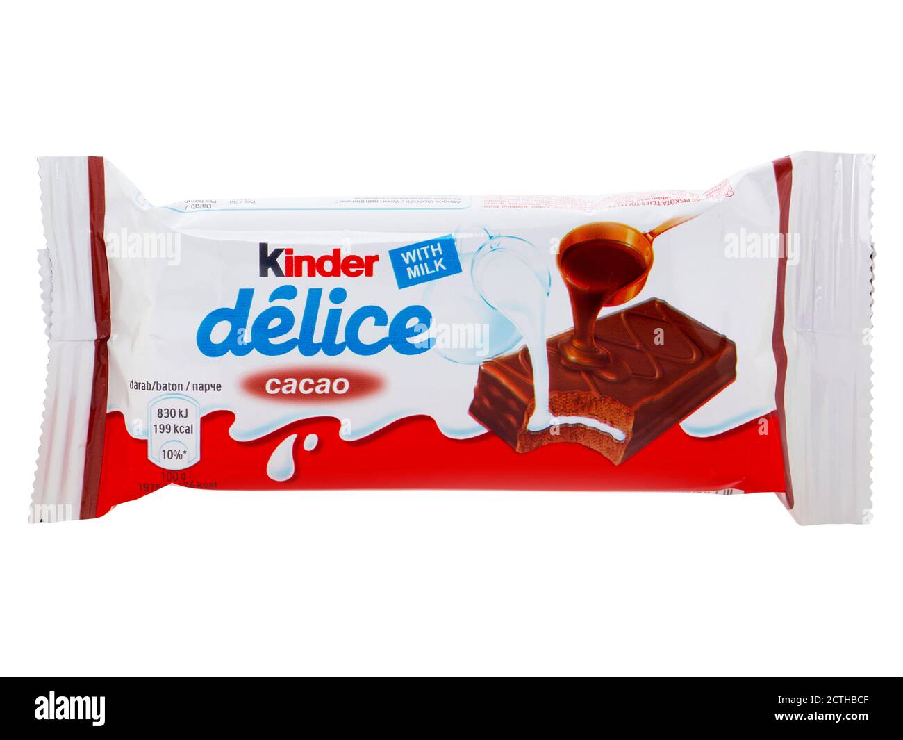 BUCHAREST, ROMANIA - APRIL 2, 2015. Kinder Delice, a fresh snack made ...
