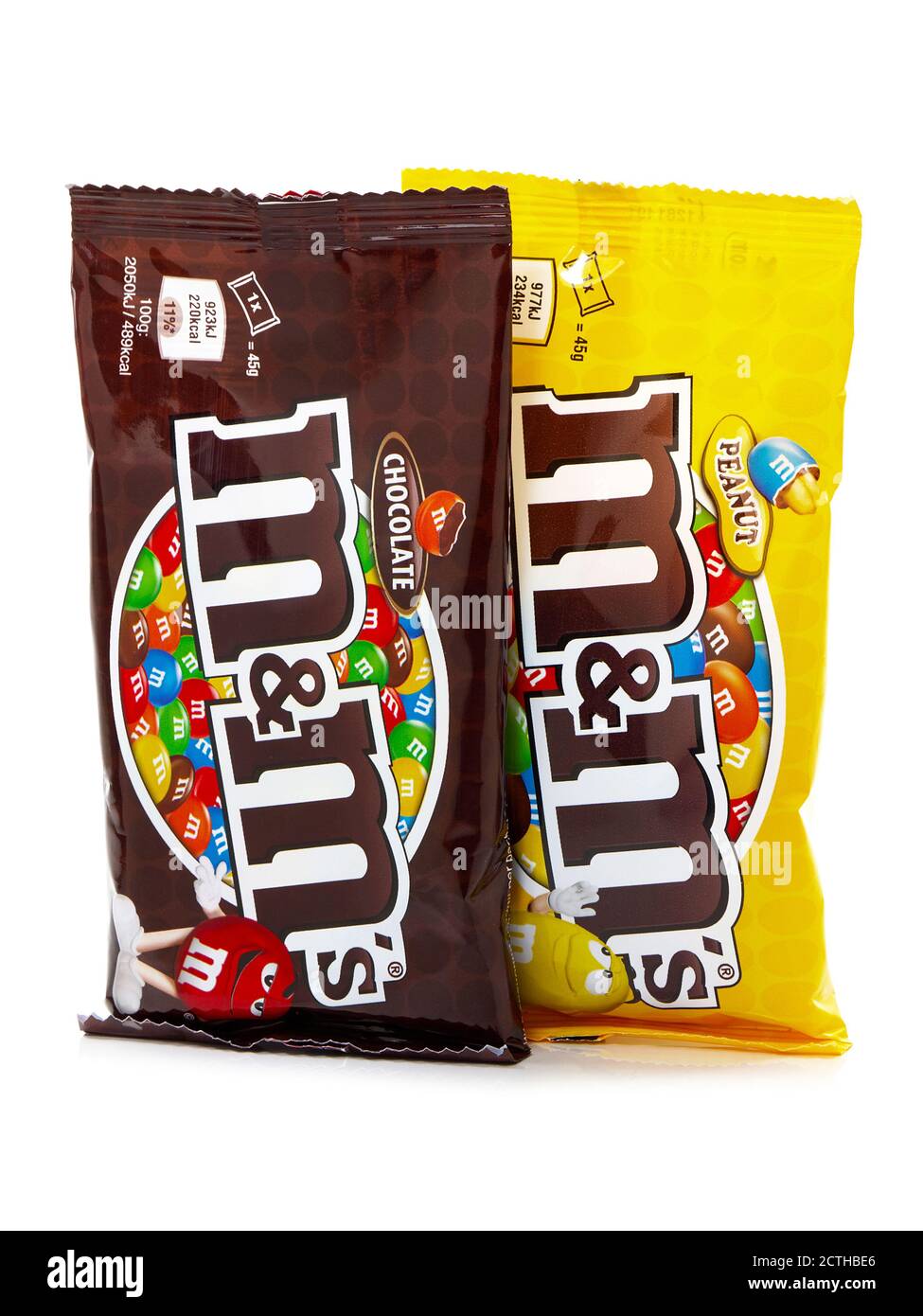 BUCHAREST, ROMANIA - MARCH 11, 2015. M&M's Chocolate candies isolated ...