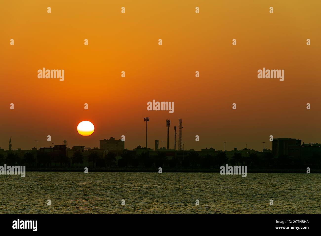 Wonderful sunrise view from Marjan island in Dammam Corniche -Saudi ...