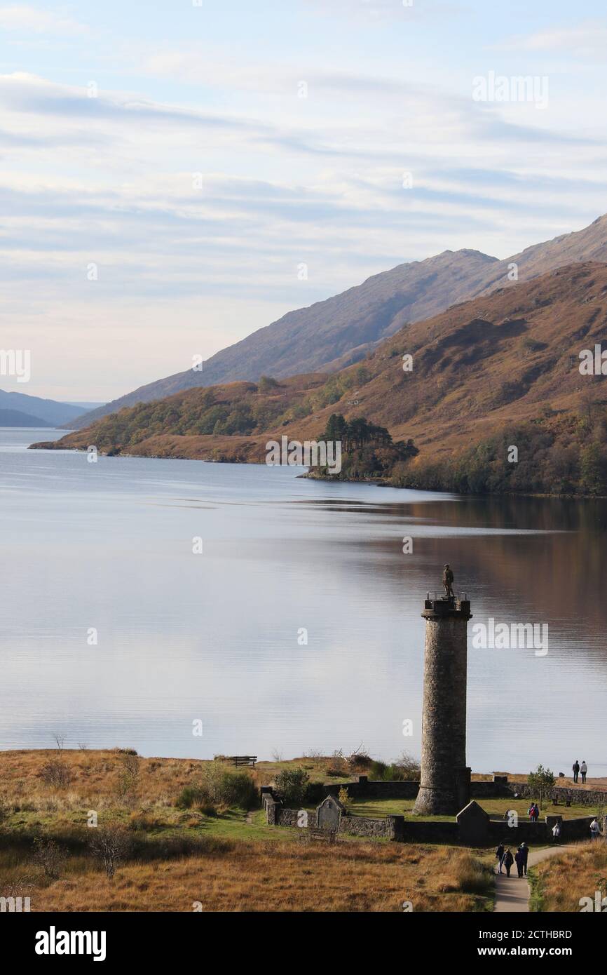Glenfinnan Monument, Lochaber Scotland 1815, in tribute to the Jacobite ...