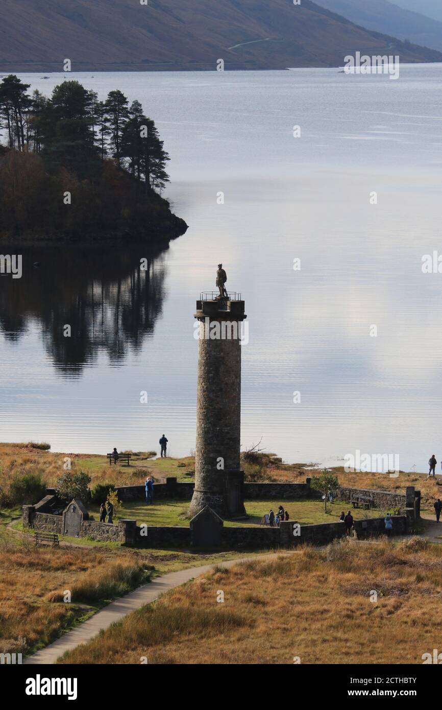 Glenfinnan Monument, Lochaber Scotland 1815, in tribute to the Jacobite ...