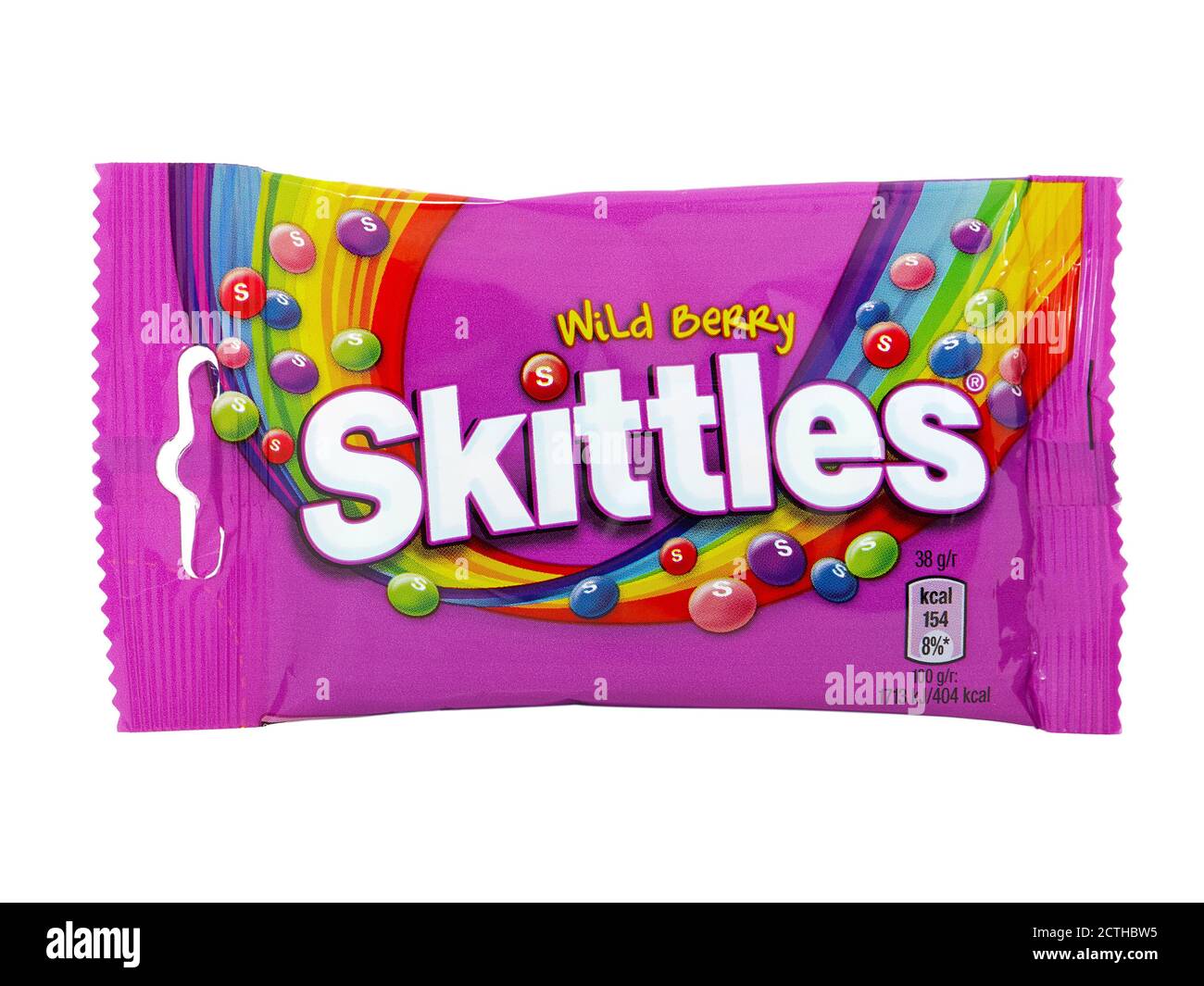 BUCHAREST, ROMANIA - MARCH 2, 2015. Skittles Candy wild berry isolated ...