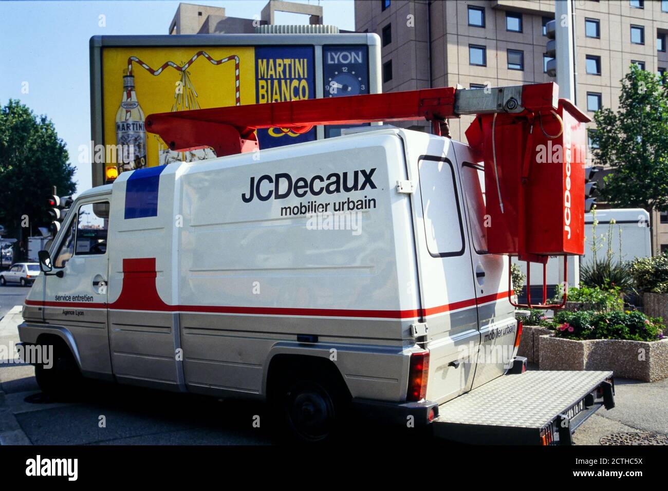 JC Decaux bucket truck, Lyon, France Stock Photo - Alamy