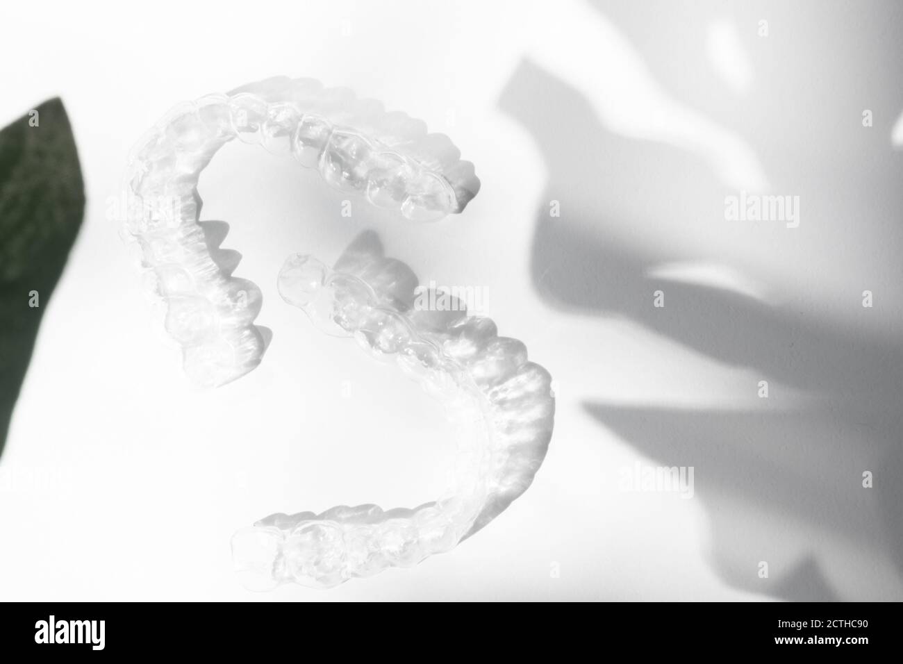 Modern tooth transparent aligners or braces to straighten teeth in ...