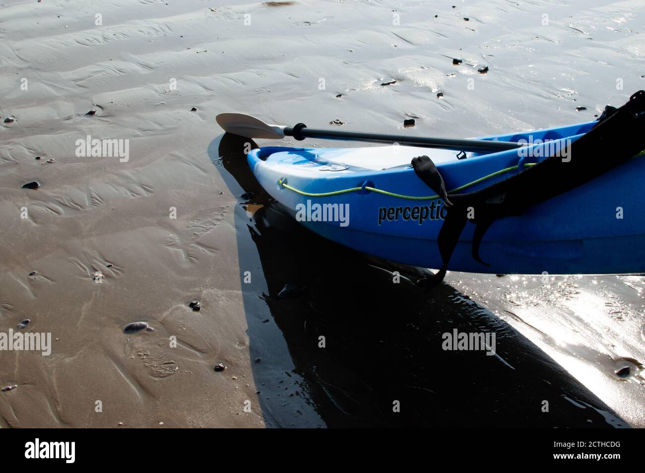 Oxwich Bay, Gower Penninsula, Swansea, 20th Sept 2020. Kayak on the ...