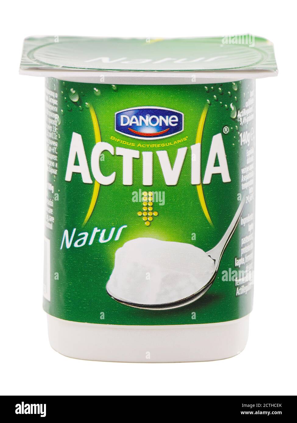 BUCHAREST, ROMANIA - APRIL 2, 2015. Danone Atctivia Natur. Activia is ...
