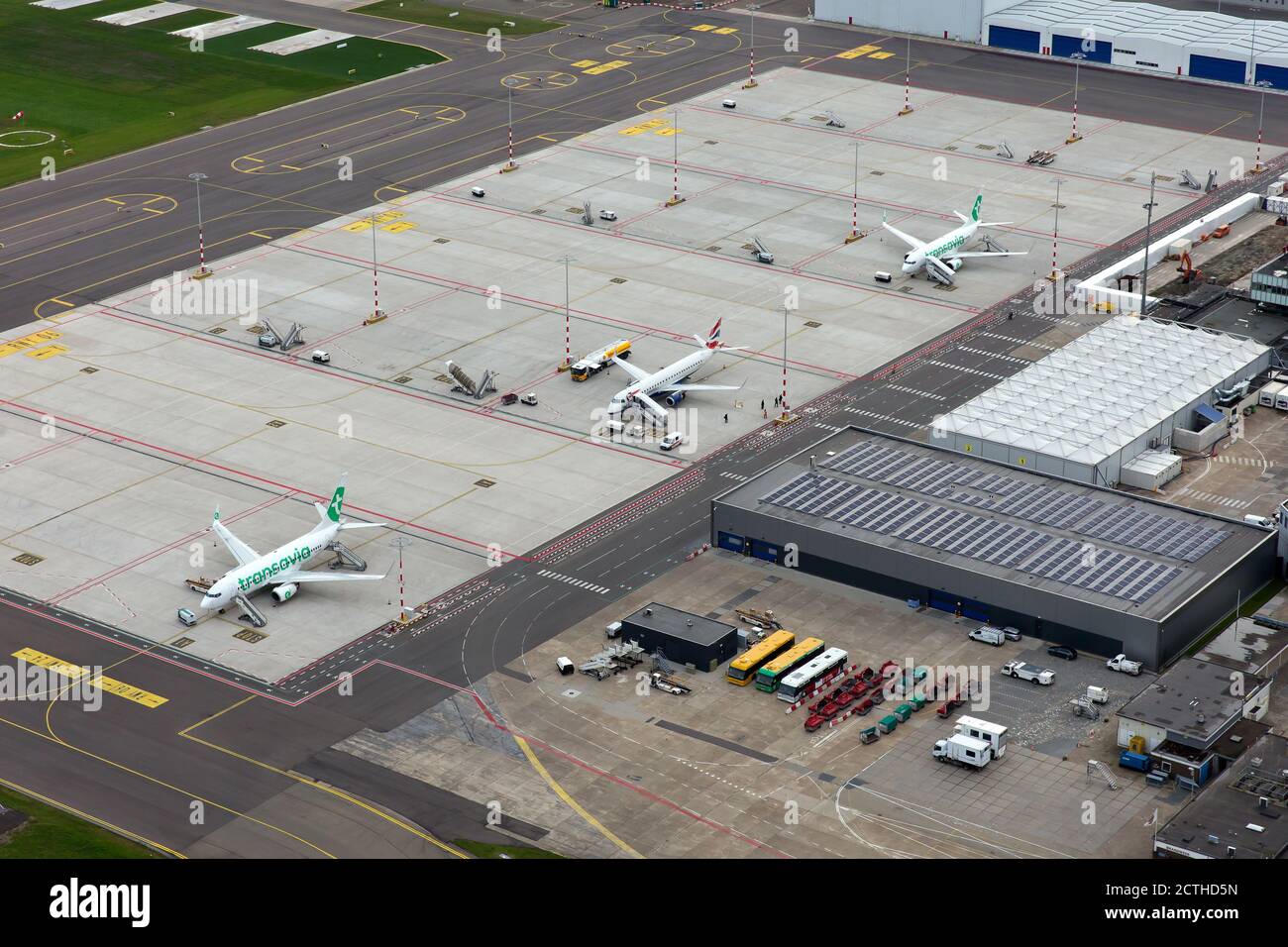 ROTTERDAM - Aerial photo of airplanes at Rotterdam The Hague airport ...