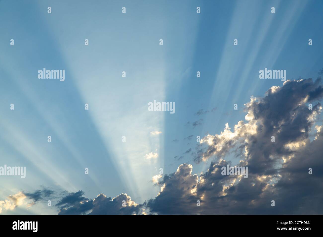 Sunbeam and Clouds in the Sky Stock Photo - Alamy