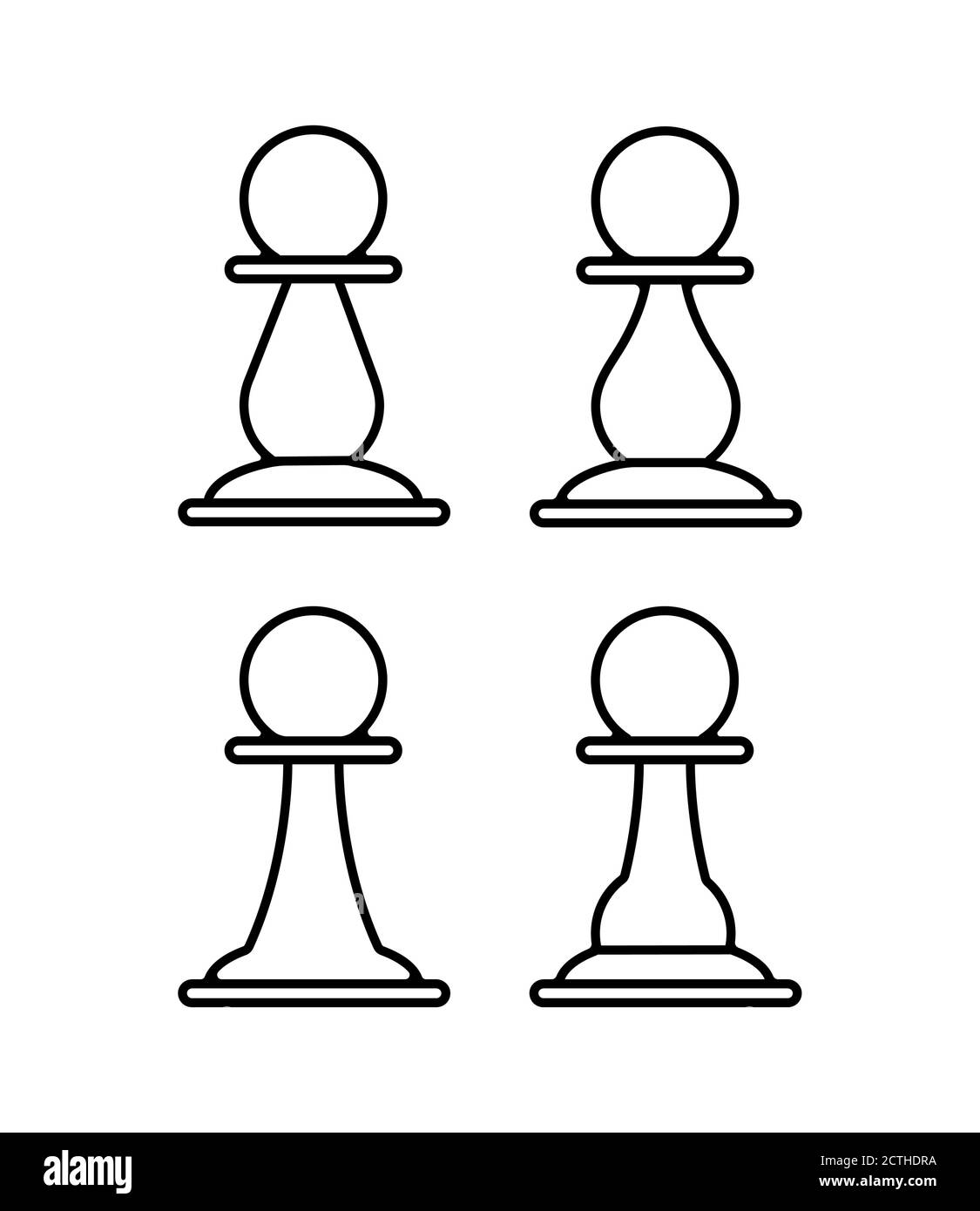 set of chess pawns. Vector icon, flat style Stock Vector Image & Art ...