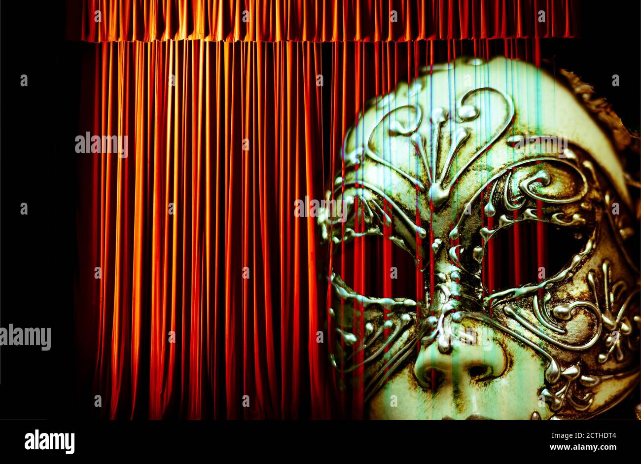 the golden mask in front of the stage Stock Photo - Alamy