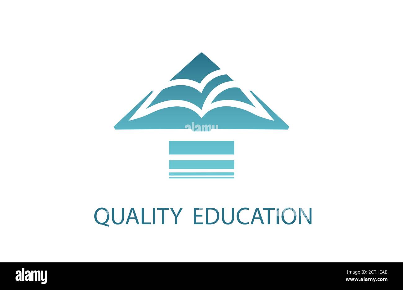 Quality education banner. Vector of an arrow and an opened book Stock ...