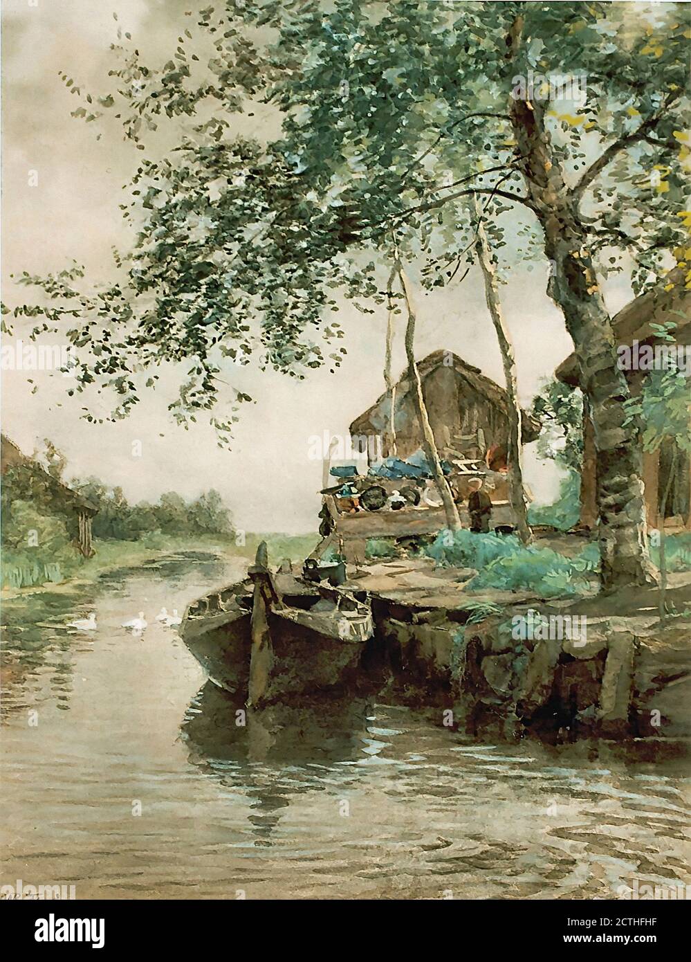 Tholen Willem Bastiaan - Boerderij Aan Een Vaart - Dutch School - 19th ...
