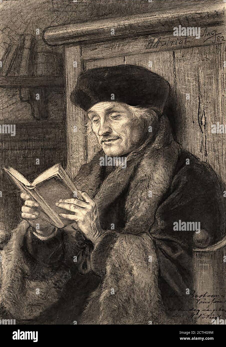 Trigt Hendrik Albert Van - Portret Van Een Lezende Erasmus - Dutch ...