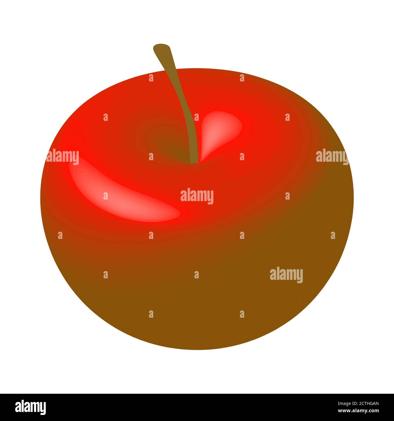 Isometric 3d red apple with a stalk. Ripe fruit. Vector EPS10 Stock ...