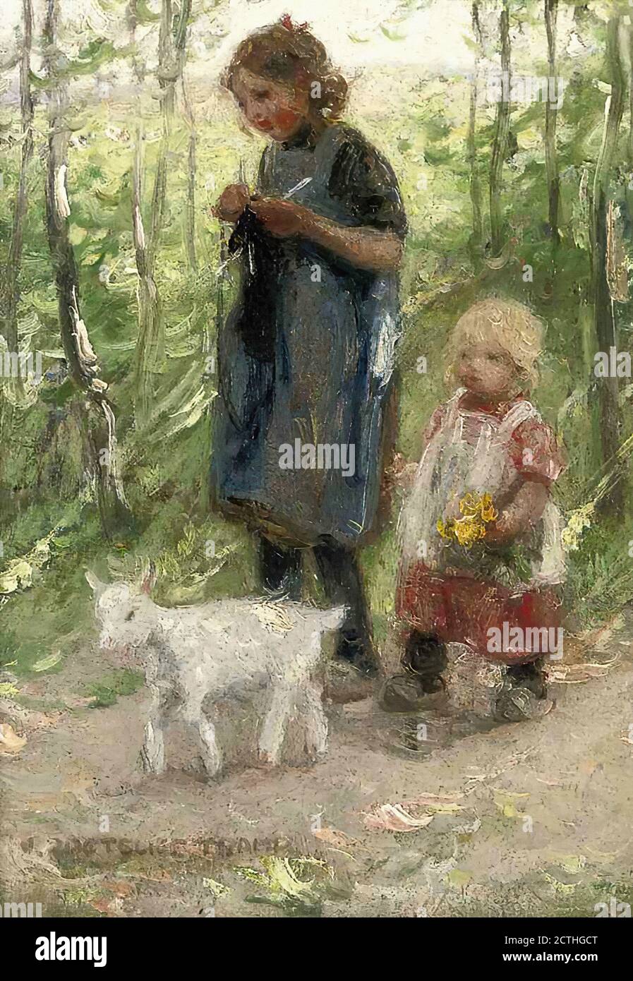 Tromp Jan Zoetelief - Spring Idyll - Dutch School - 19th Century Stock ...