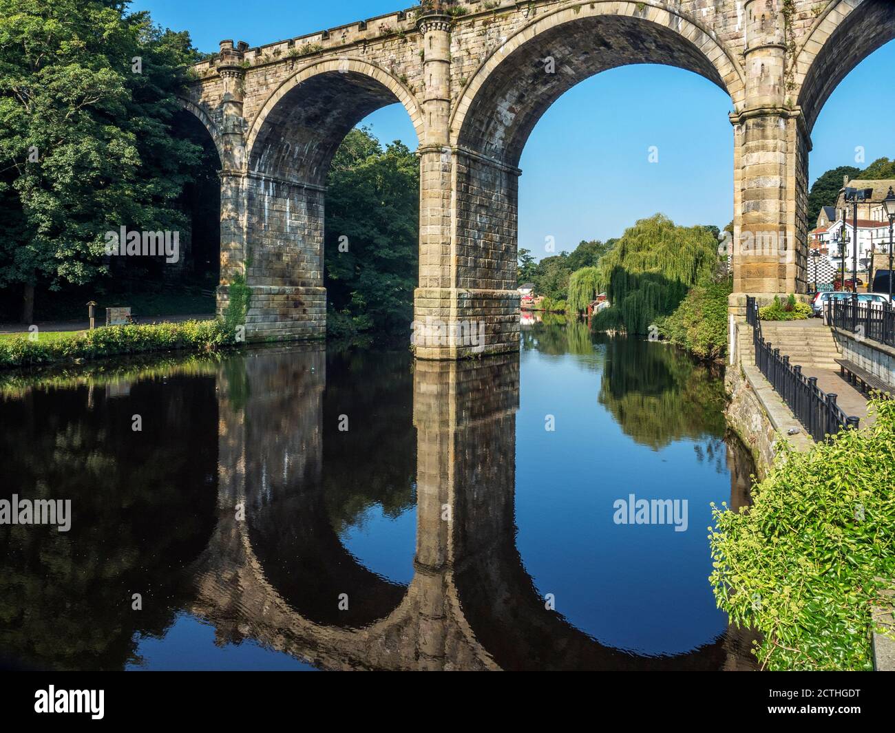Railway viaduct over the River Nidd a listed building in Knaresborough ...