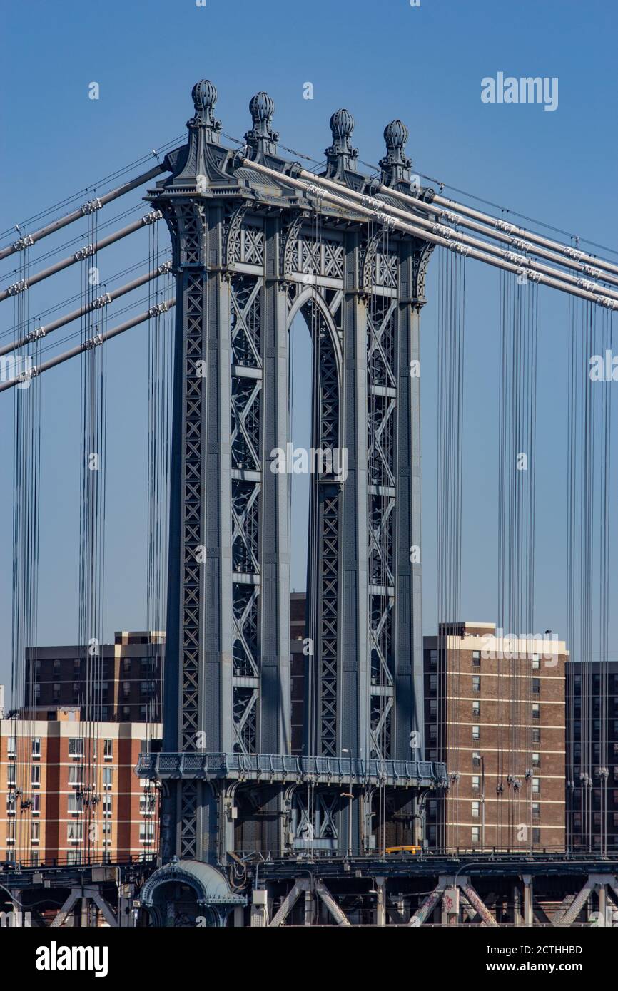 Top of Manhattan Bridge Tower Stock Photo - Alamy