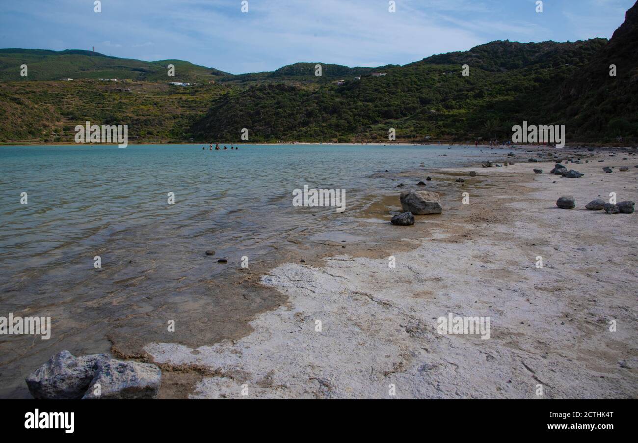Landscape of Venere lake in Pantelleria, mediterranean island in Sicily ...