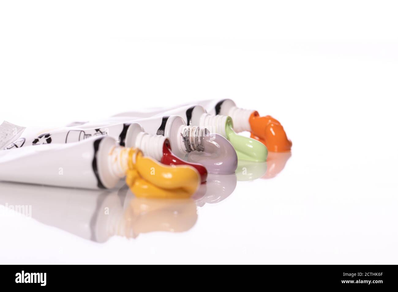 Set of pastel colors acrylic paint tubes isolated on white background ...