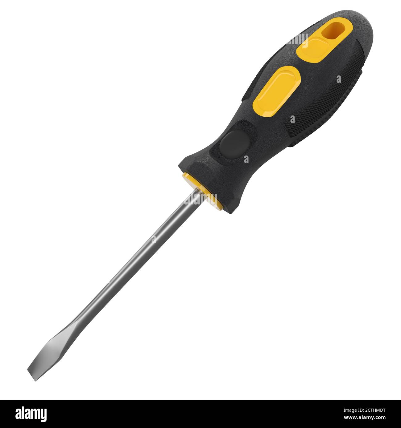 Black and yellow screwdriver isolated on white Stock Photo - Alamy