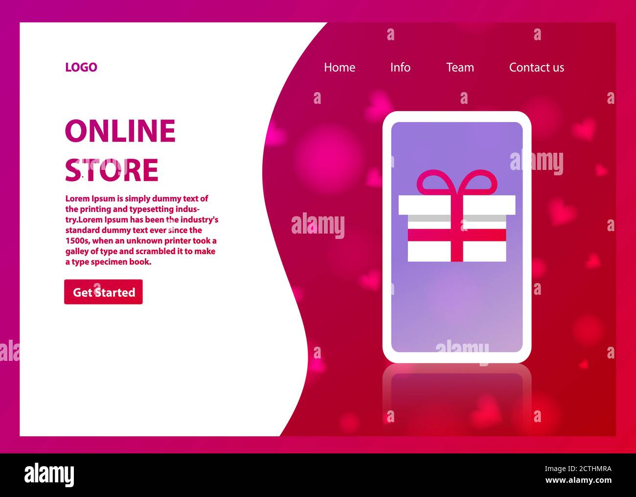 Landing page template of online store.Flat design concept of web page ...