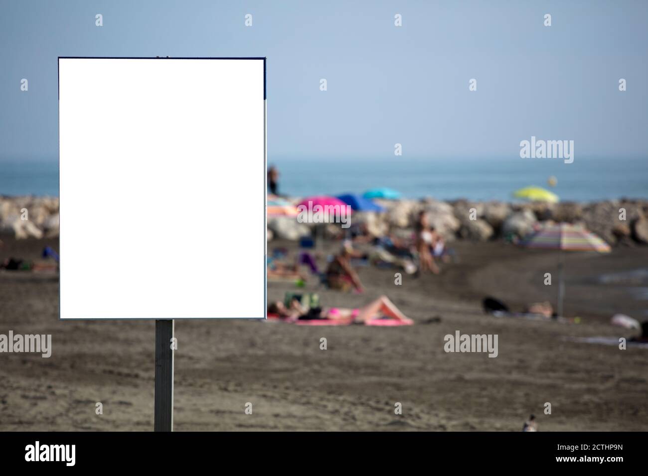 mockup poster on the beach, outside, beach in the background Stock ...