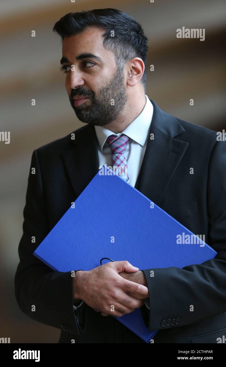 Justice secretary humza yousaf arriving at the scottish parliament hi ...