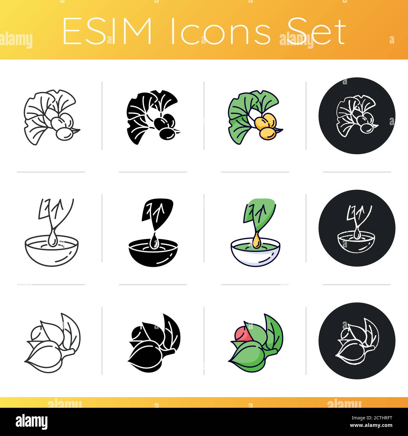 Natural additives icons set Stock Vector Image & Art - Alamy