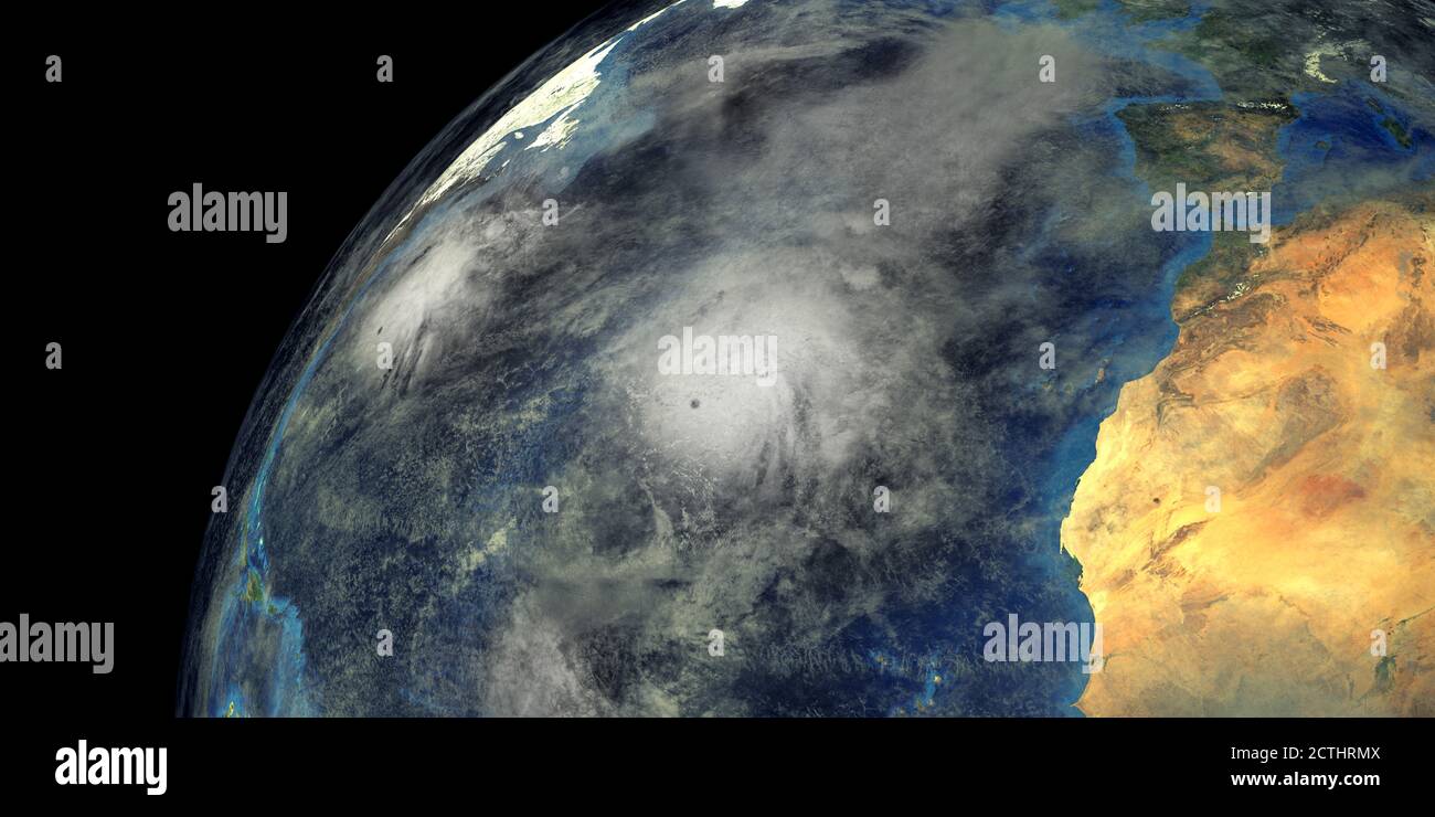 Hurricane Cloud shown from Space. Extremely detailed and realistic high ...