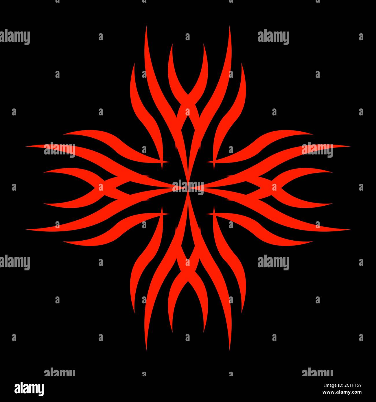 Abstract fiery flower on a black background vector image Stock Vector ...