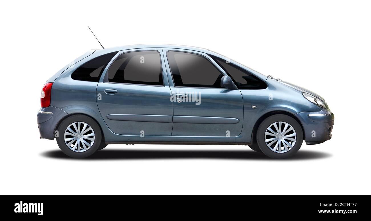 French MPV car side view isolated on white Stock Photo - Alamy