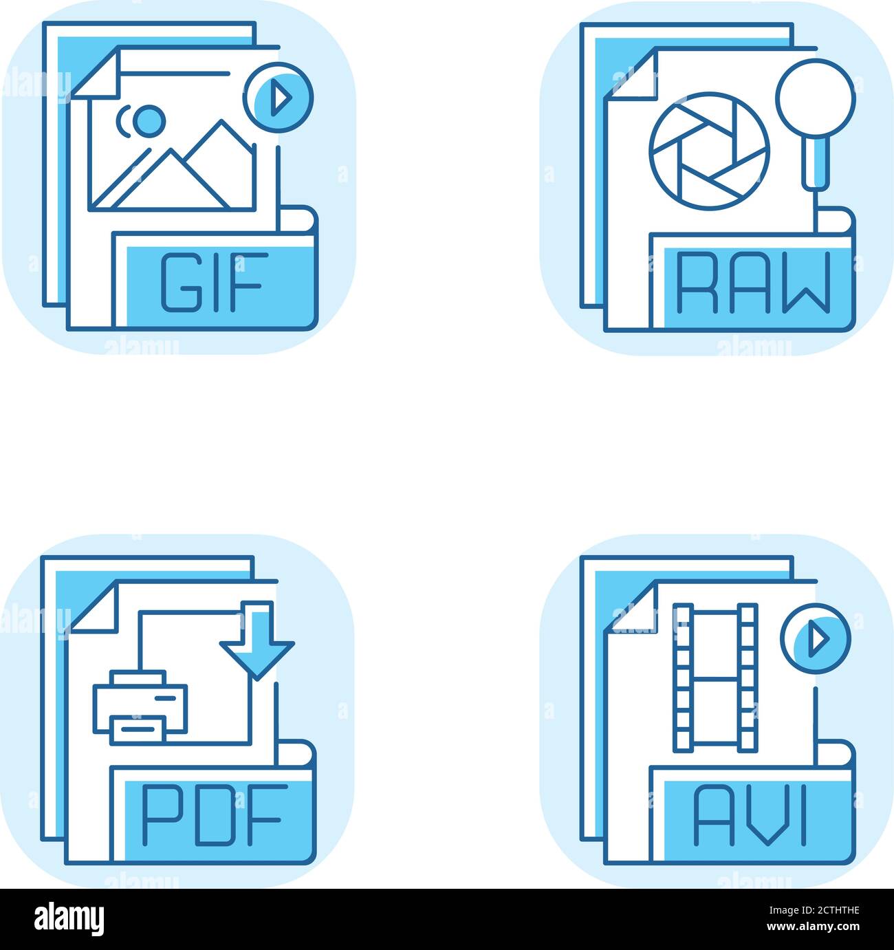 File types blue RGB color icons set Stock Vector Image & Art - Alamy