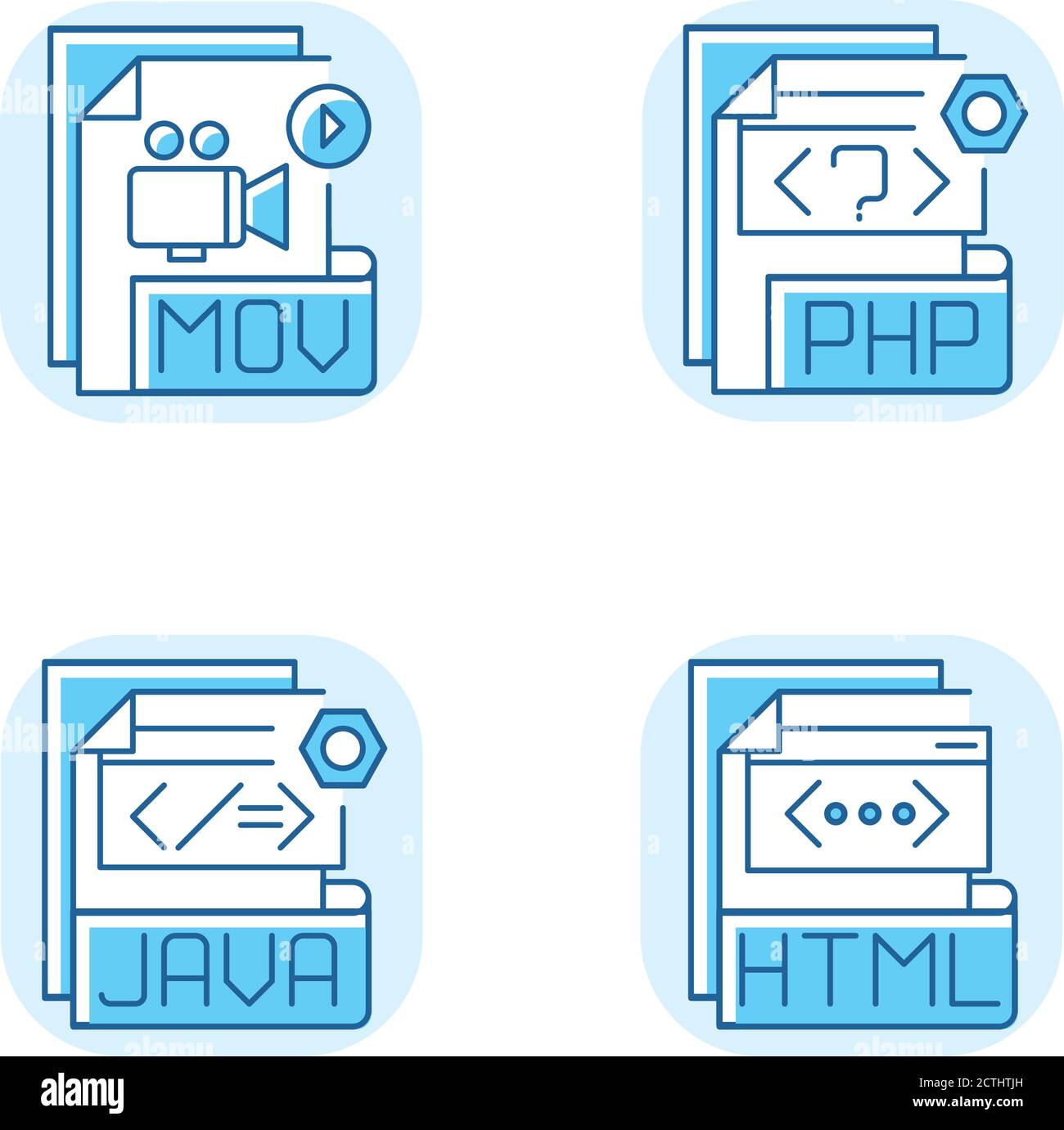 File types blue RGB color icons set Stock Vector Image & Art - Alamy