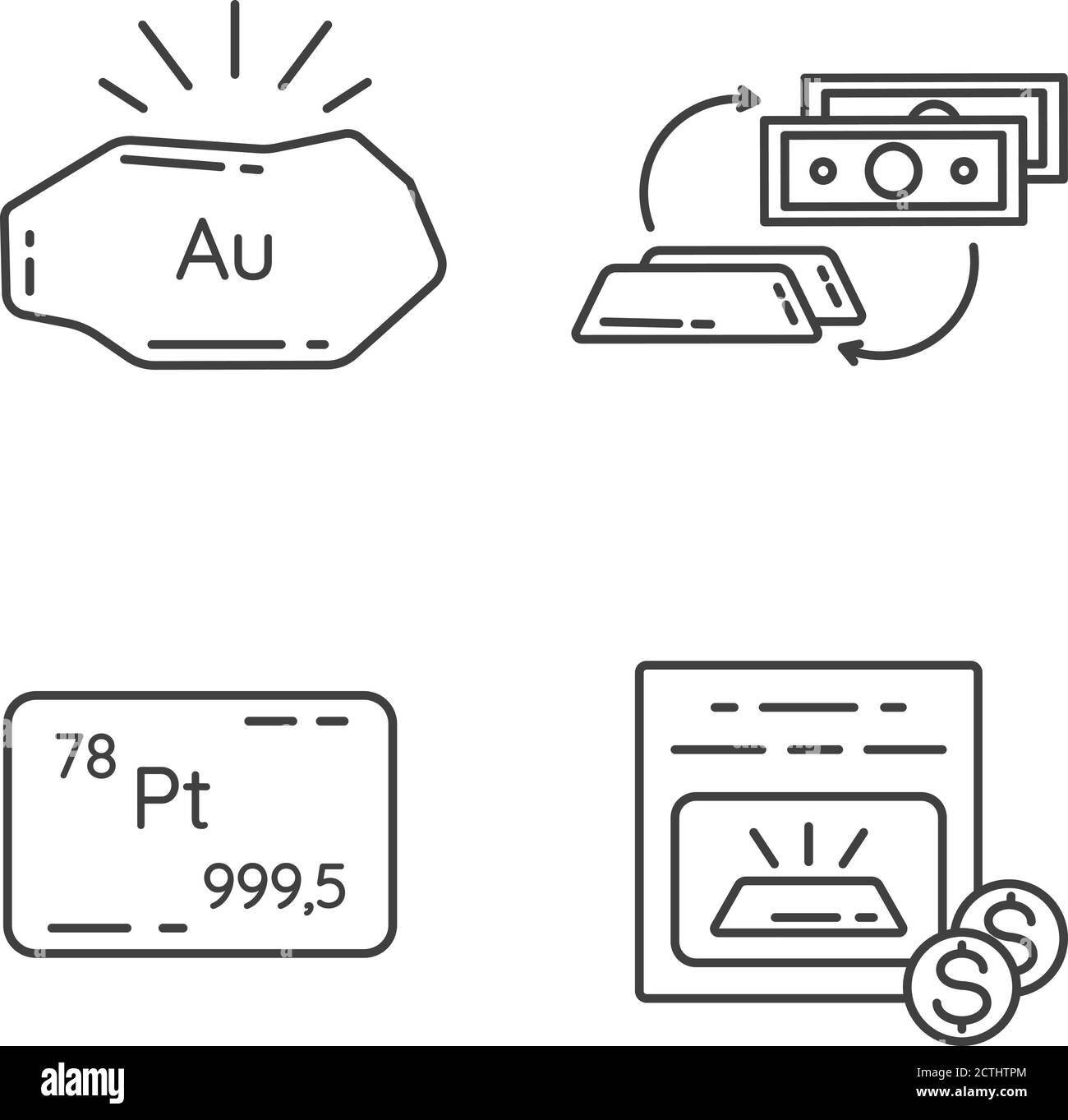 Income from metal trade linear icons set Stock Vector Image & Art - Alamy