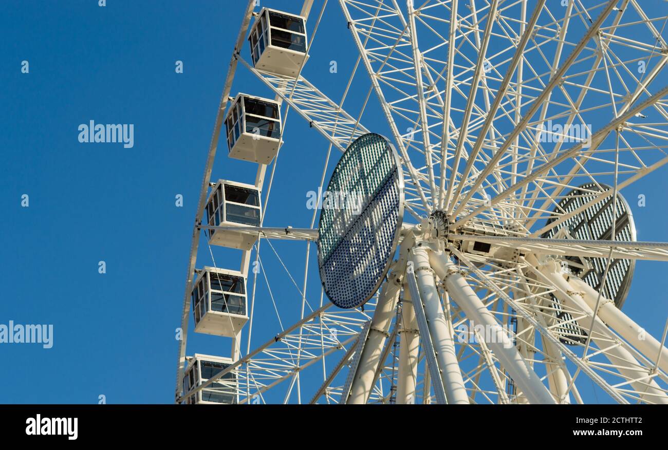 Carnival Ferris Wheel with Clean Skies with Empty Space Close up with ...
