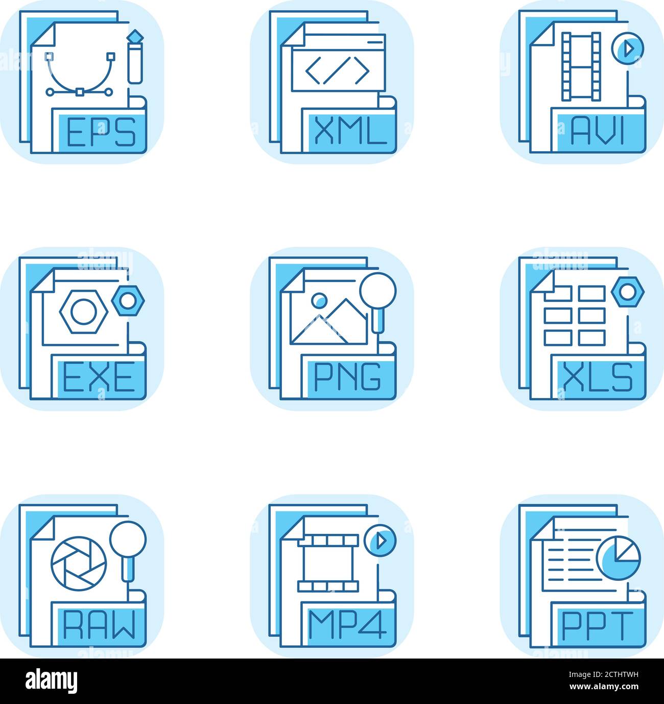 File formats blue RGB color icons set Stock Vector Image & Art - Alamy